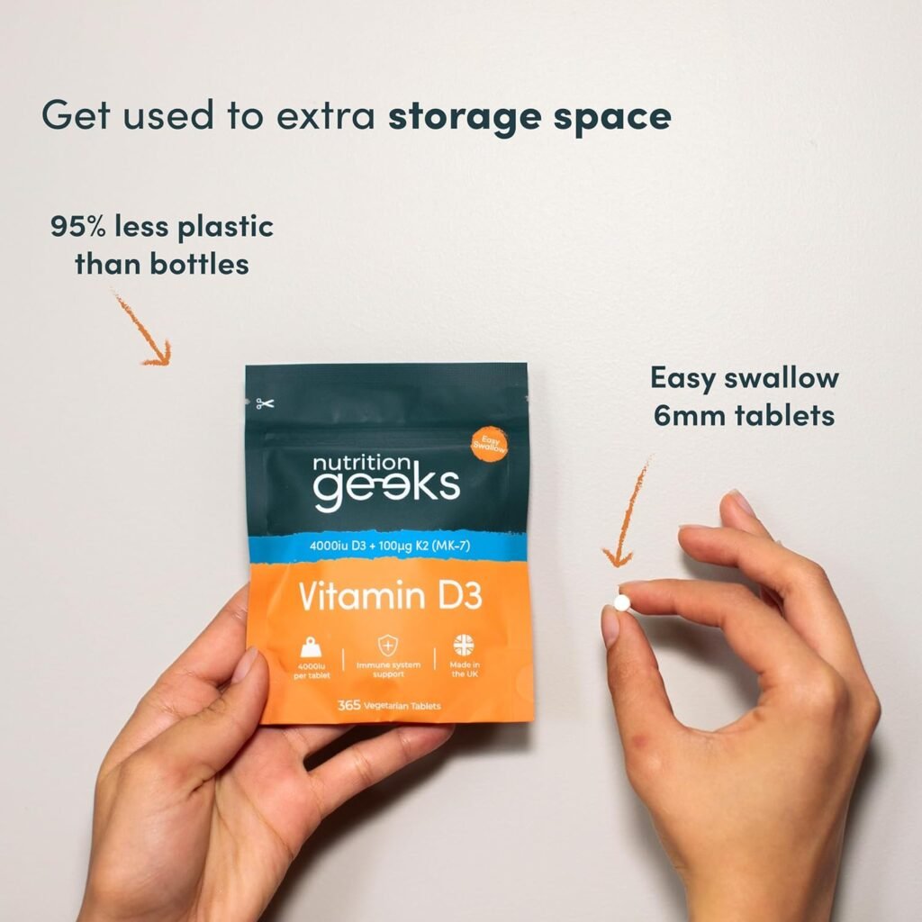 NUTRITION GEEKS Vitamin D3+ K2 Tablets | The Life Lifter